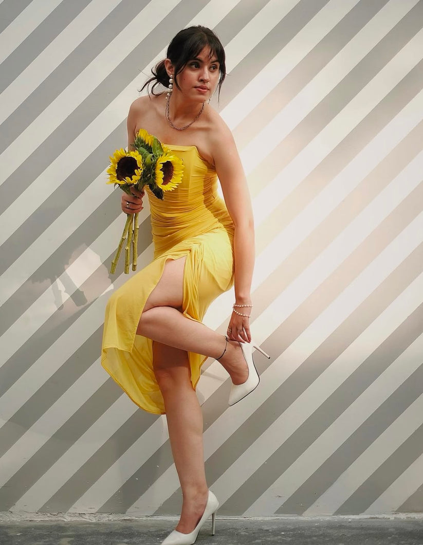 Yellow corset dress – Cstoreclothin