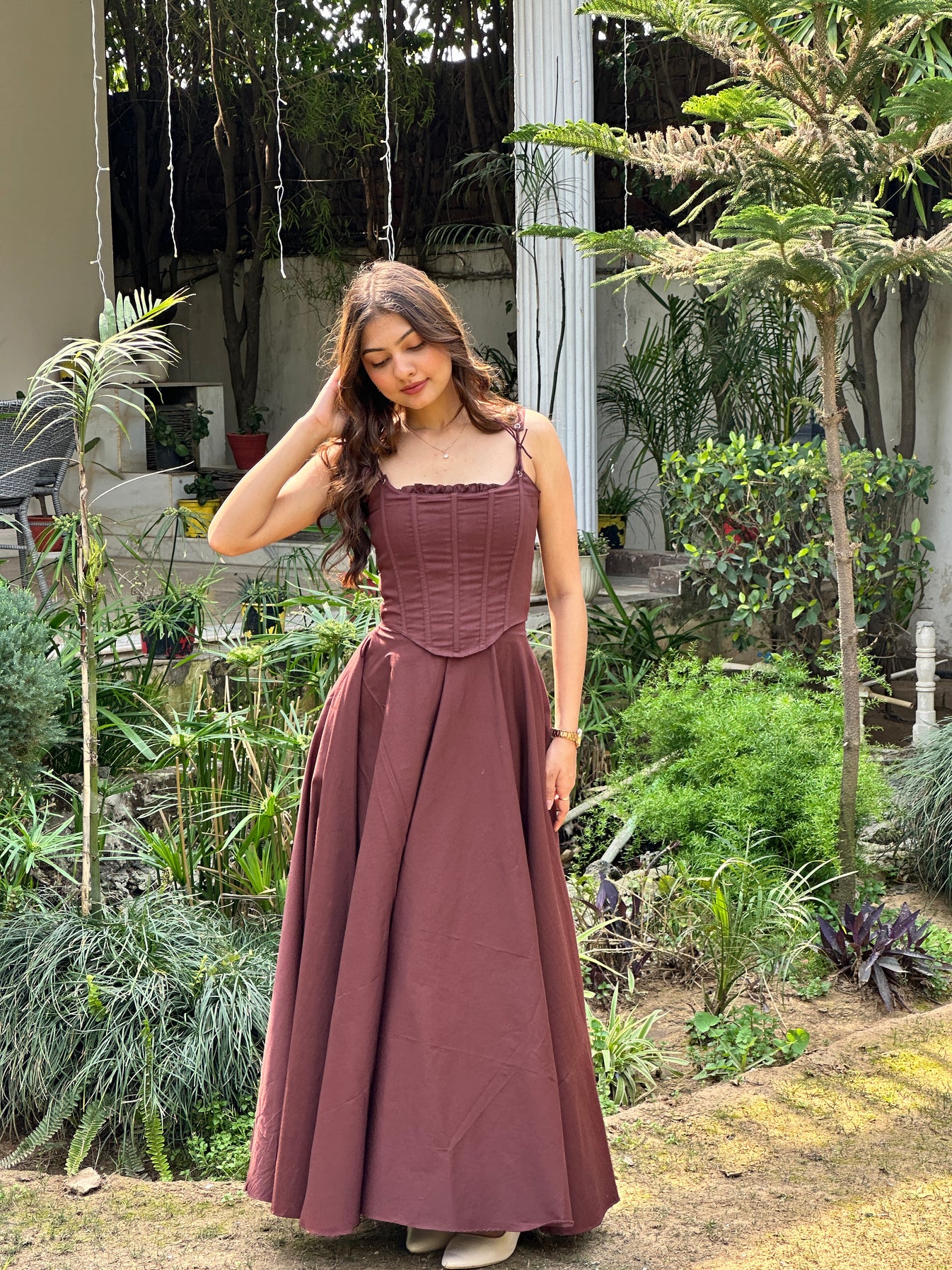Brown corset dress and top set – Cstoreclothin